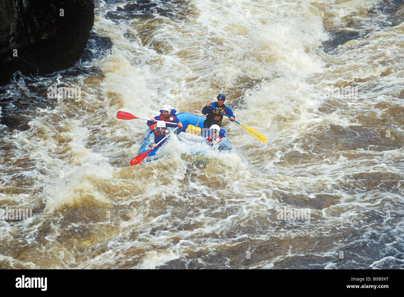 Rafting the Menominee River at Piers Gorge on the border of Wisconsin ...