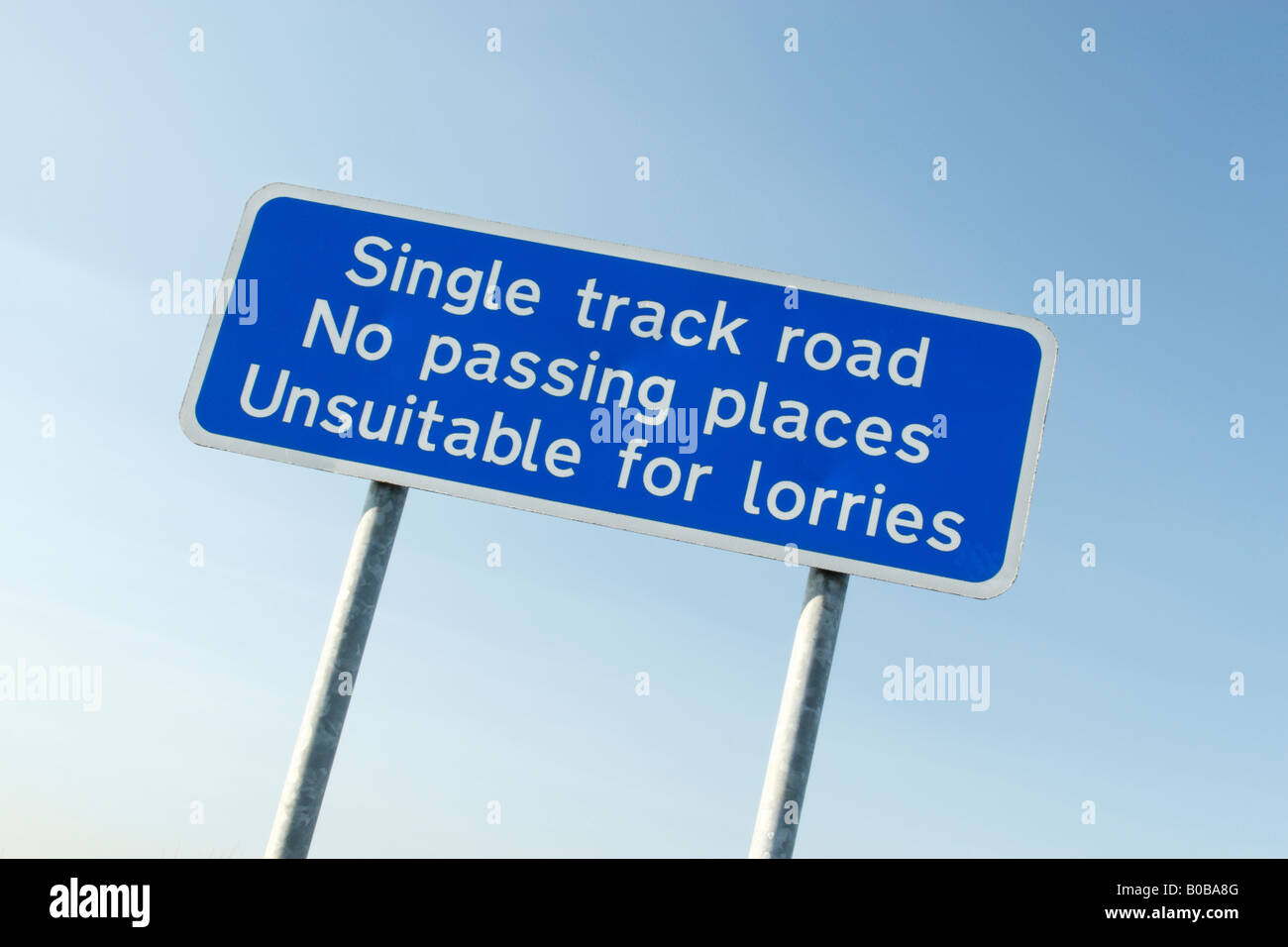 single track road sign Stock Photo - Alamy