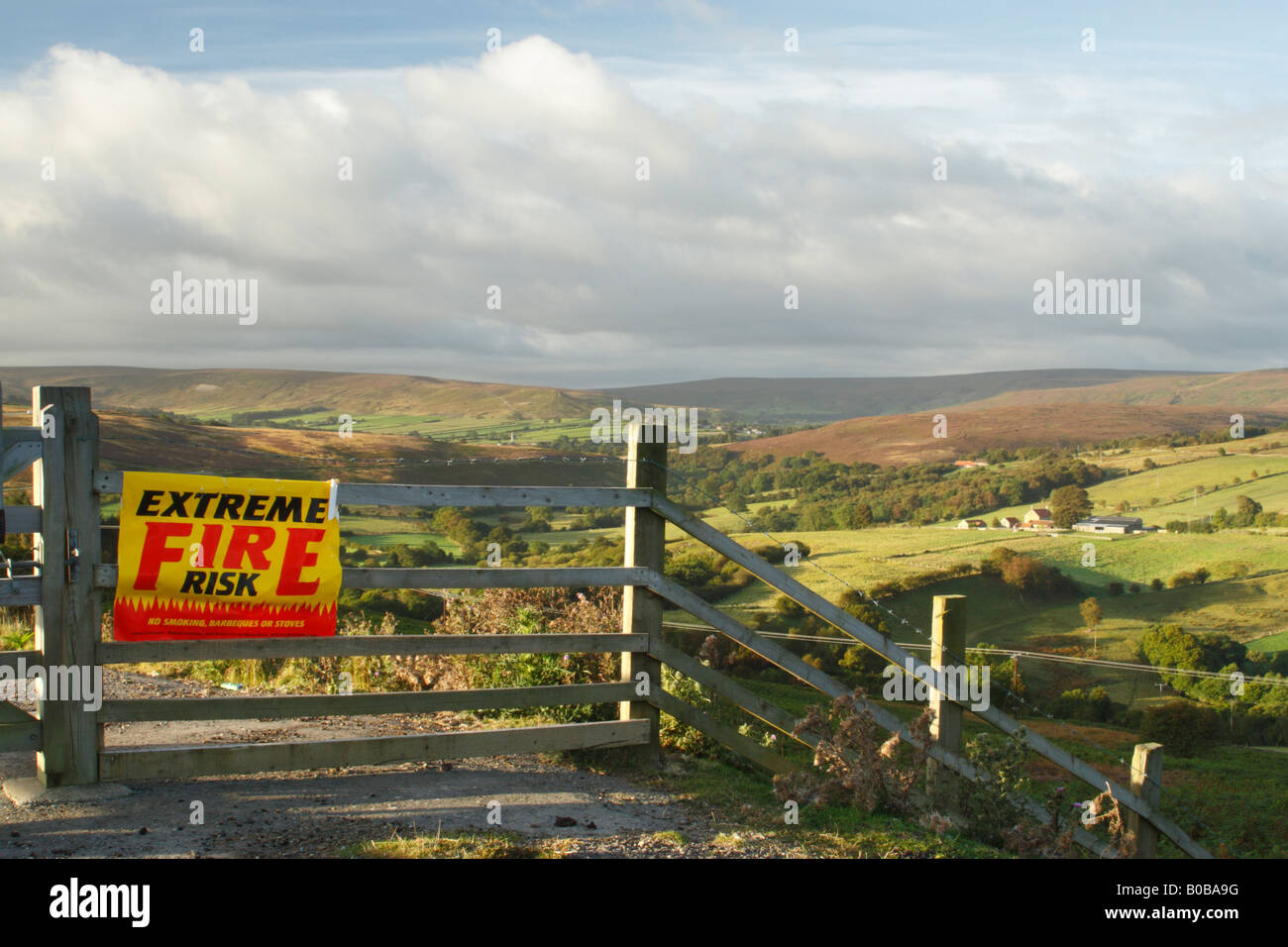 Extreme Fire Risk sign posted on fence in Commondale in North York ...