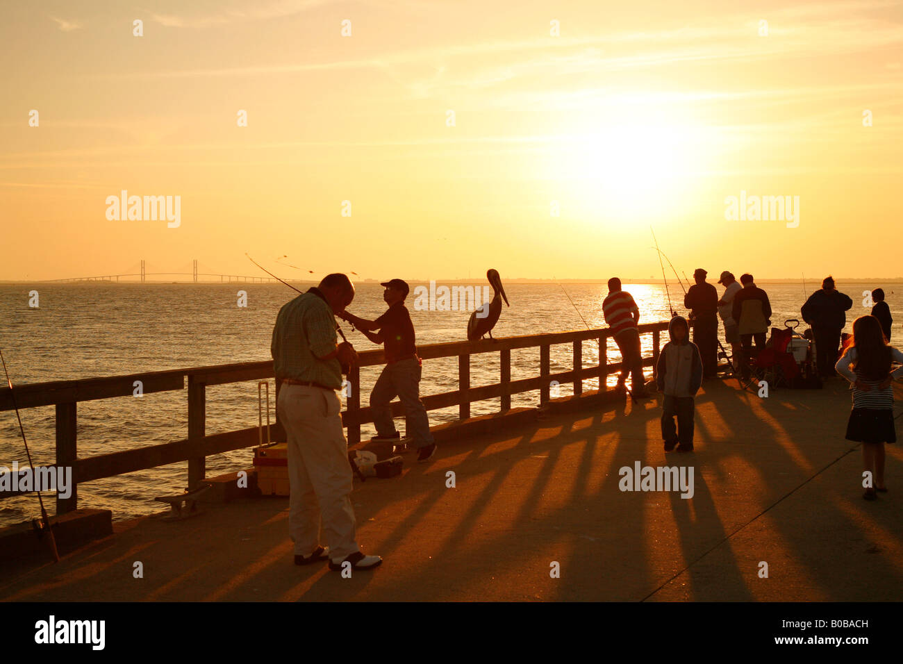 Fishing pier at sunset, St. Simons Island, Georgia Stock Photo - Alamy