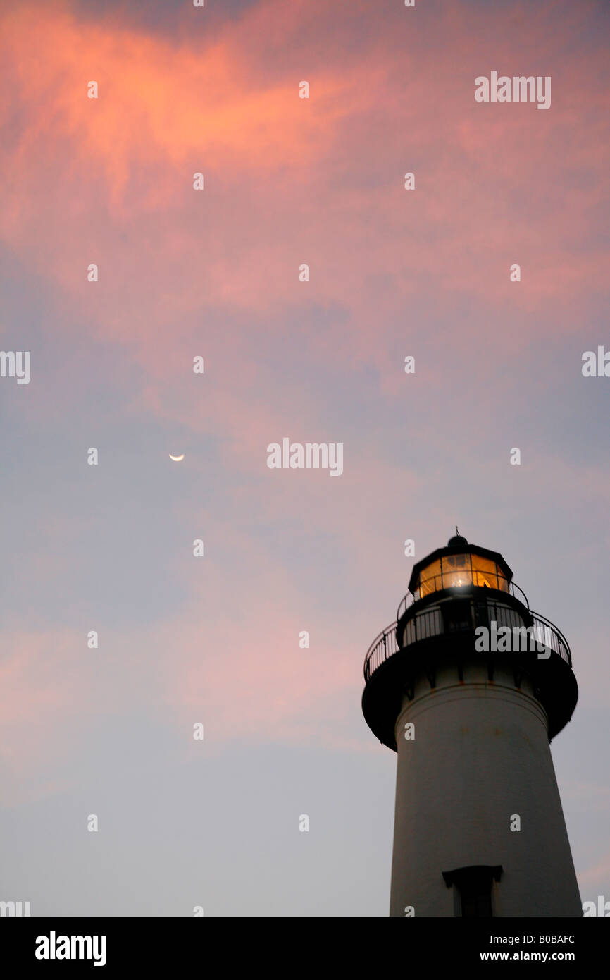 St. Simons Lighthouse at sunset, Saint Simons Island, Georgia Stock ...