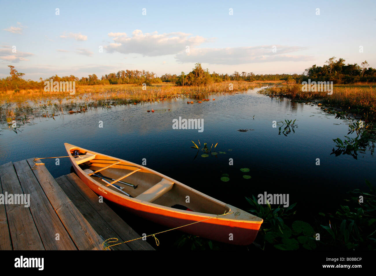 Canoe at Round Top Shelter, Chase Prairie, Okefenokee Swamp National ...