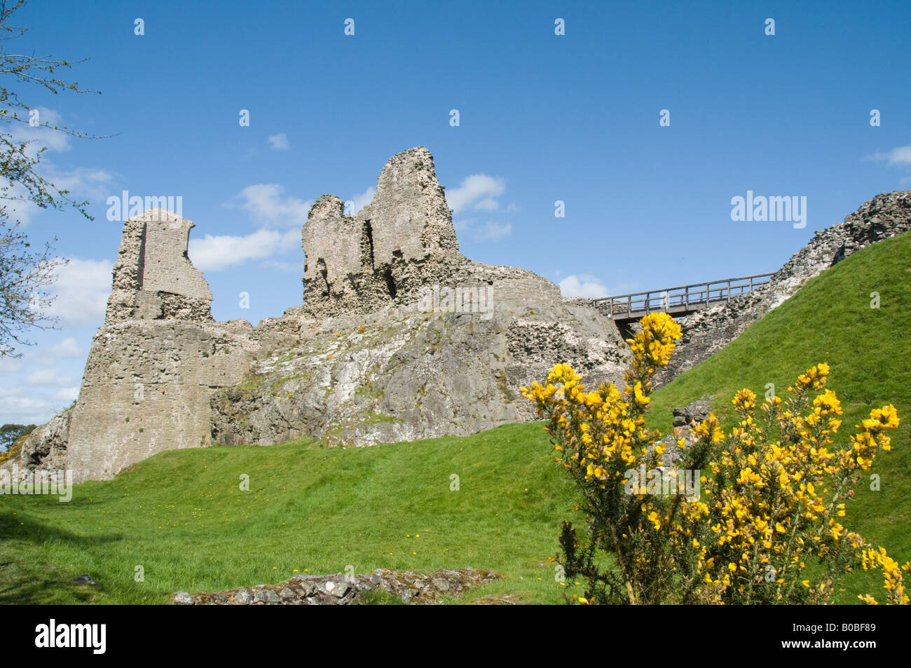 The ruins of 13th century Montgomery Castle, built for Henry 3rd; a ...