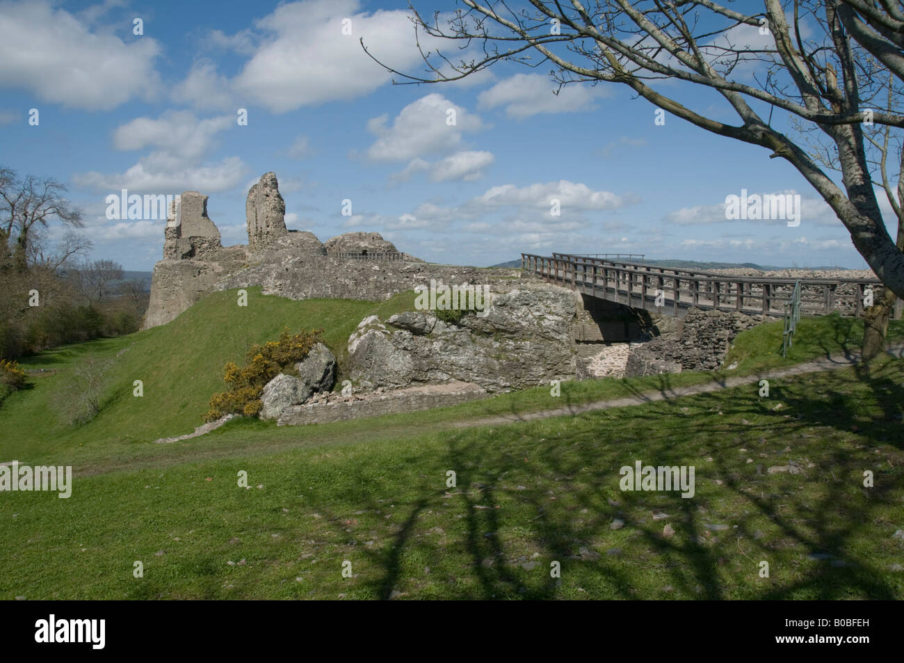 The ruins of 13th century Montgomery Castle, built for Henry 3rd; a ...