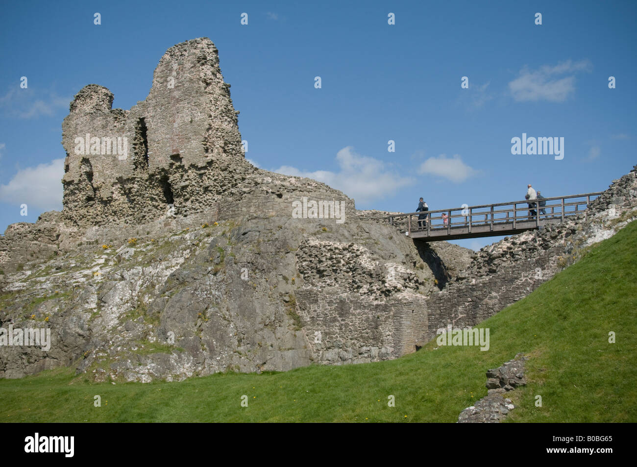 The ruins of 13th century Montgomery Castle, built for Henry 3rd; a ...