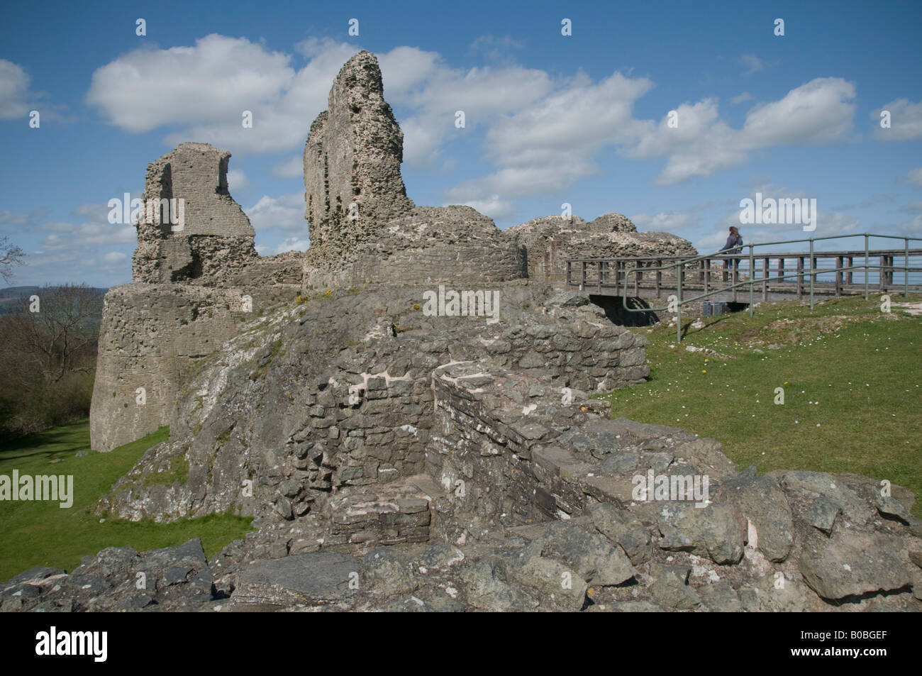 The ruins of 13th century Montgomery Castle, built for Henry 3rd; a ...