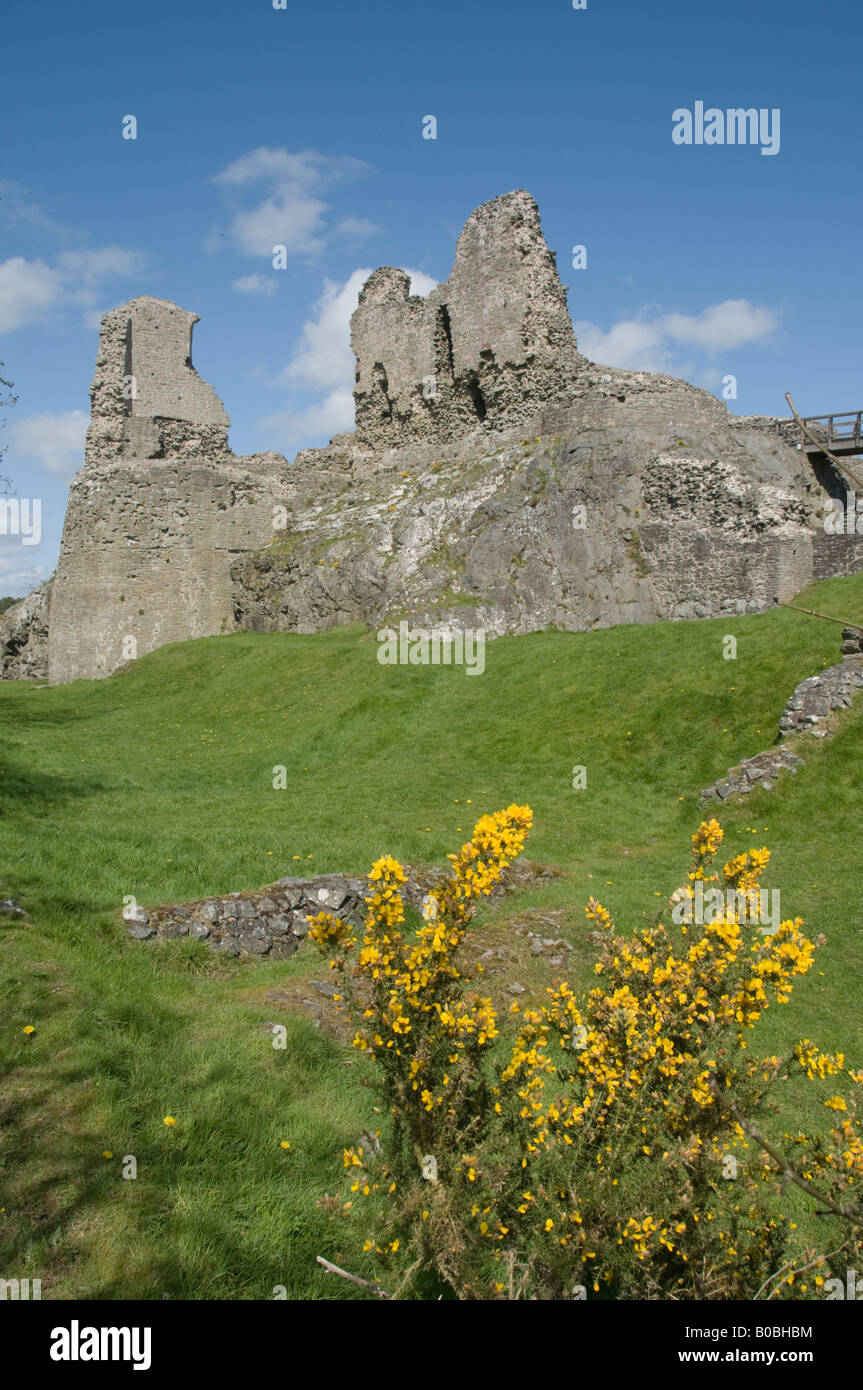 The ruins of 13th century Montgomery Castle, built for Henry 3rd; a ...