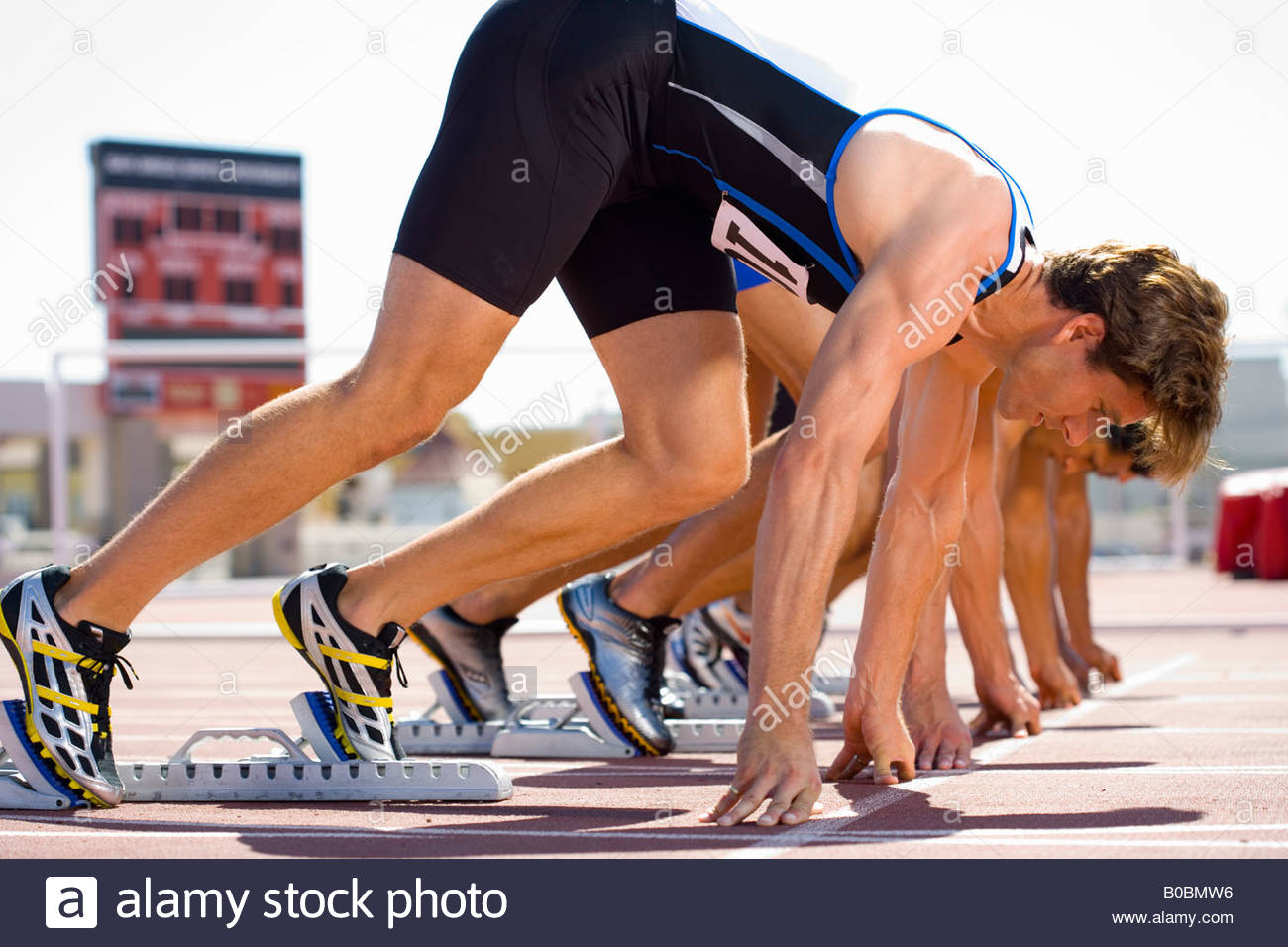 Man On Starting Blocks Stock Photos & Man On Starting Blocks Stock ...