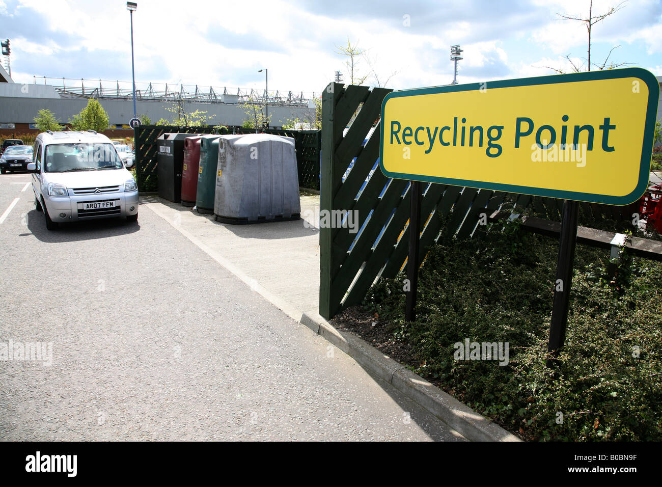 Recycling collection point Stock Photo - Alamy