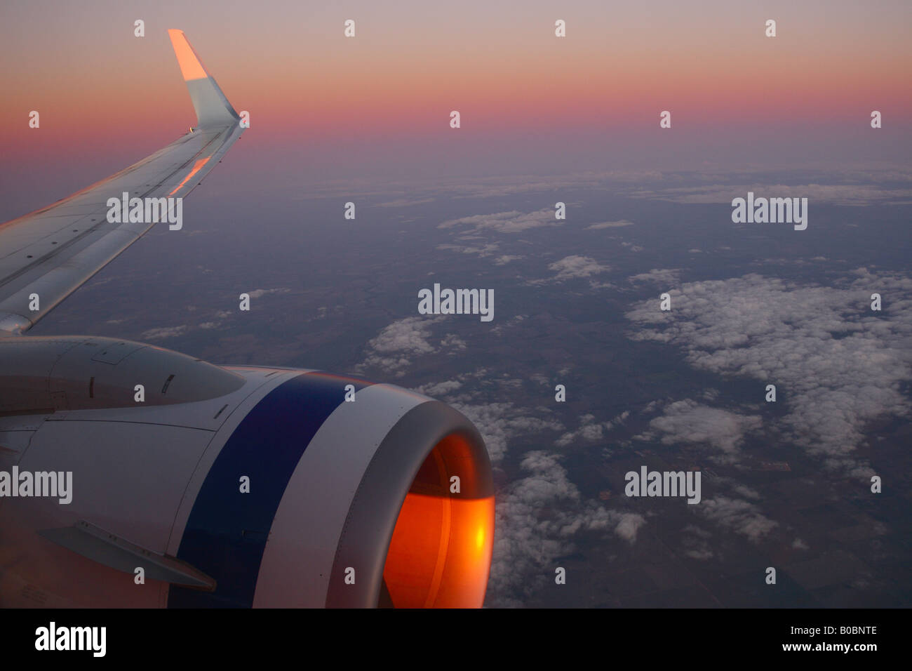 Airbus sunset flight Stock Photo - Alamy
