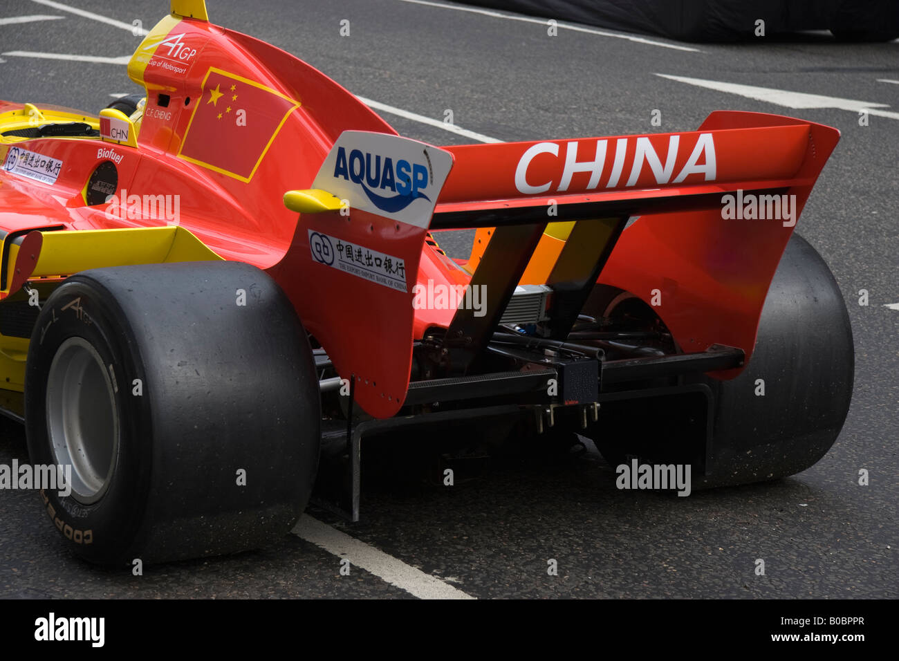 Close up of rear of Chinese A1GP car Stock Photo - Alamy