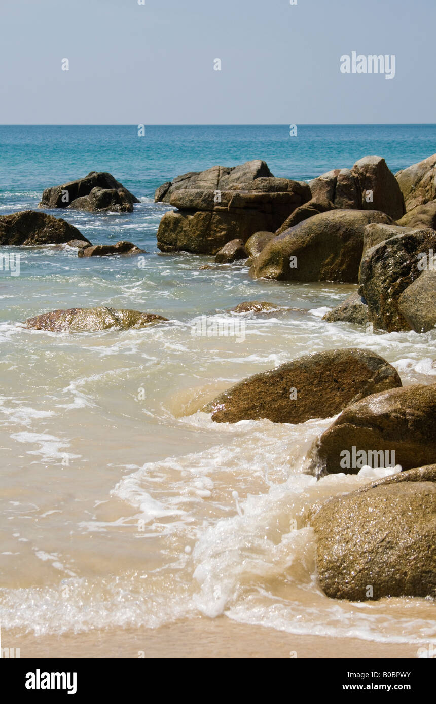 Waves breaking on beach and rocks Phuket, Thailand Stock Photo - Alamy