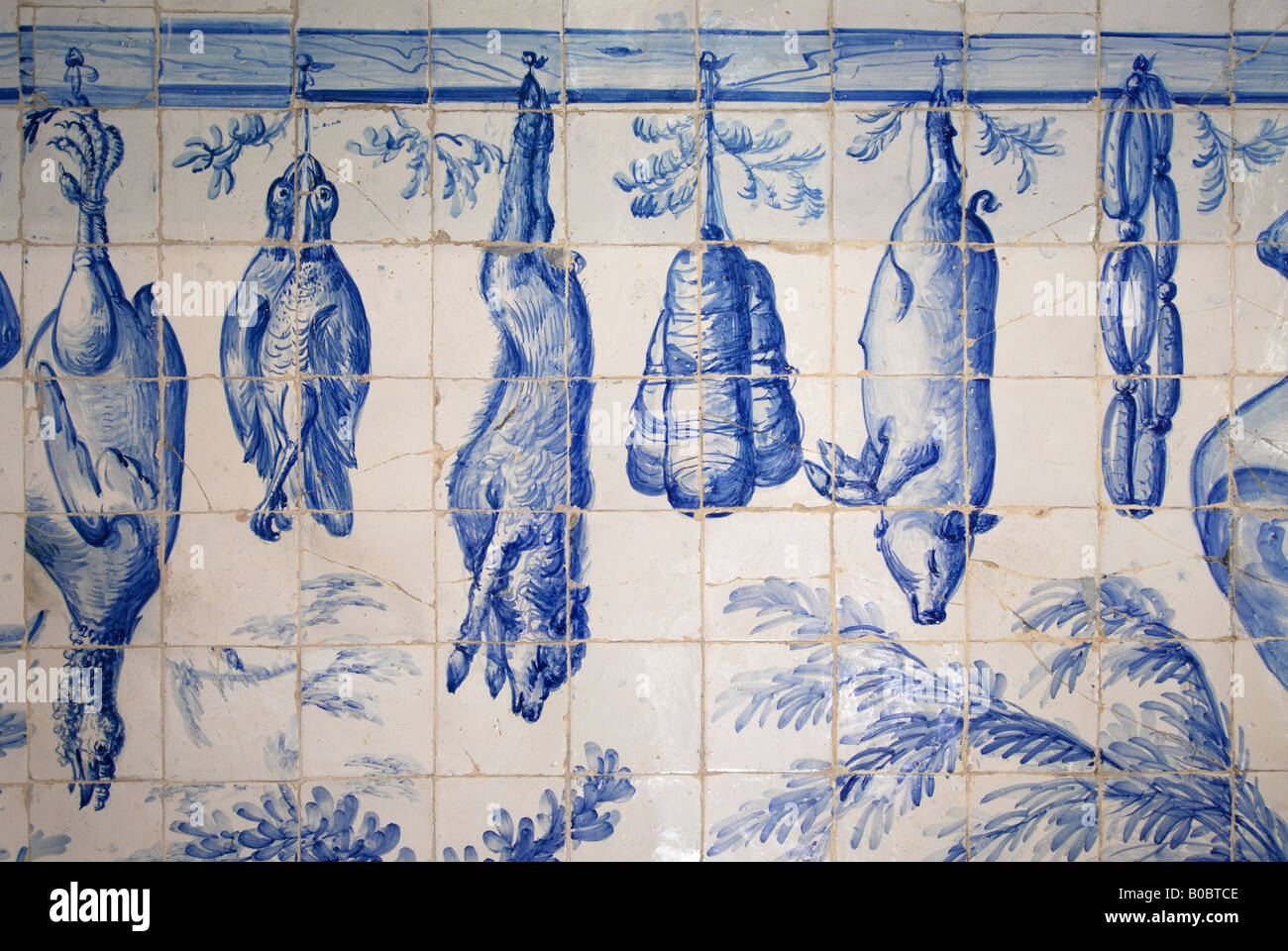 Lisbon Portugal Traditional blue white tile work in the Museu Nacional ...