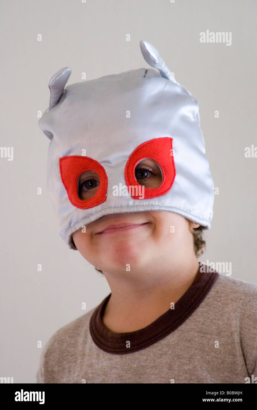 Boy in an alien mask Stock Photo - Alamy