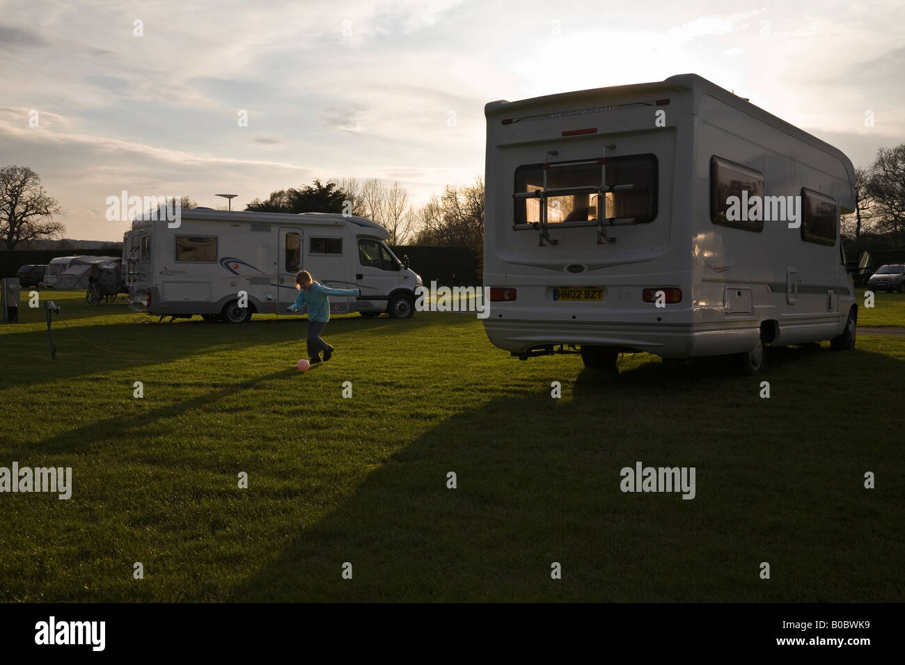 Motorhomes at the Camping and Caravanning Club campsite, Kessingland ...