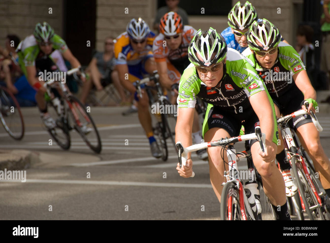 Bicycle street race through city Stock Photo - Alamy