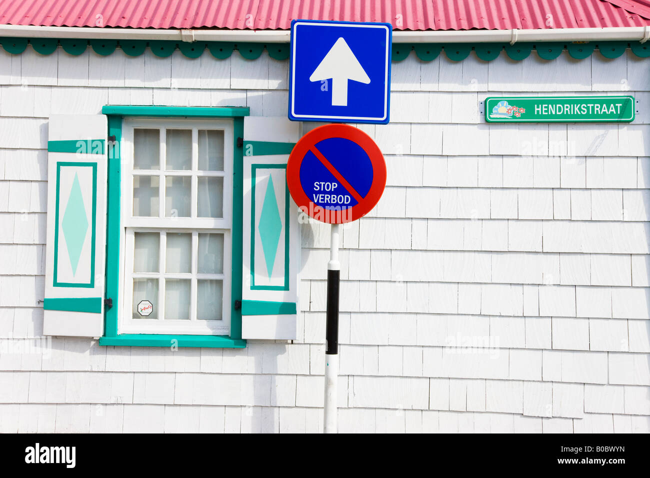 Caribbean, St Martin, Sint Maarten, Netherland Antilles, painted house ...