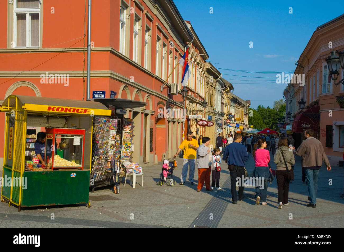 Dunavska pedestrian street in Stari Grad the old town of Novi Sad ...
