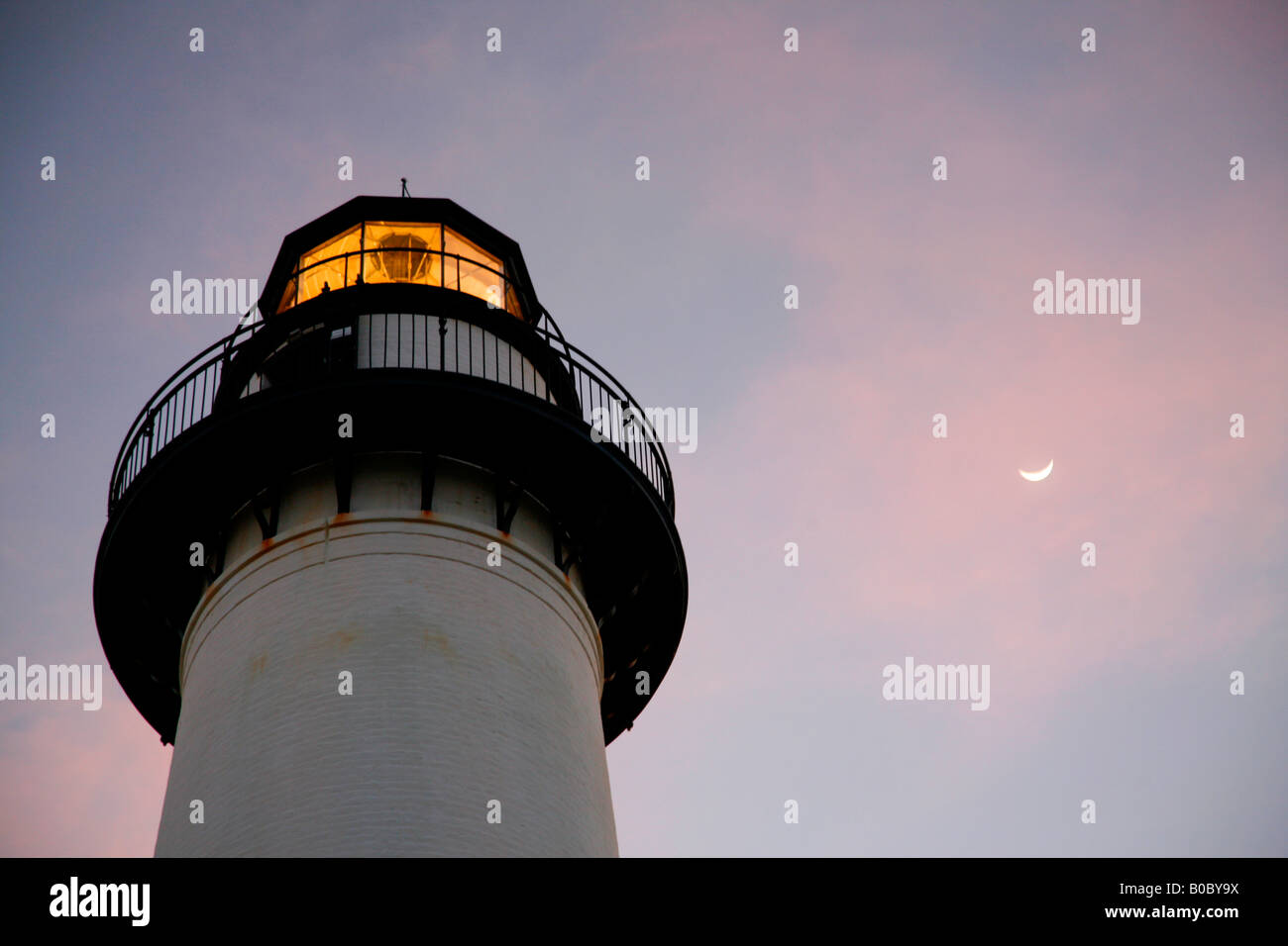 St. Simons Lighthouse at sunset, Saint Simons Island, Georgia Stock ...