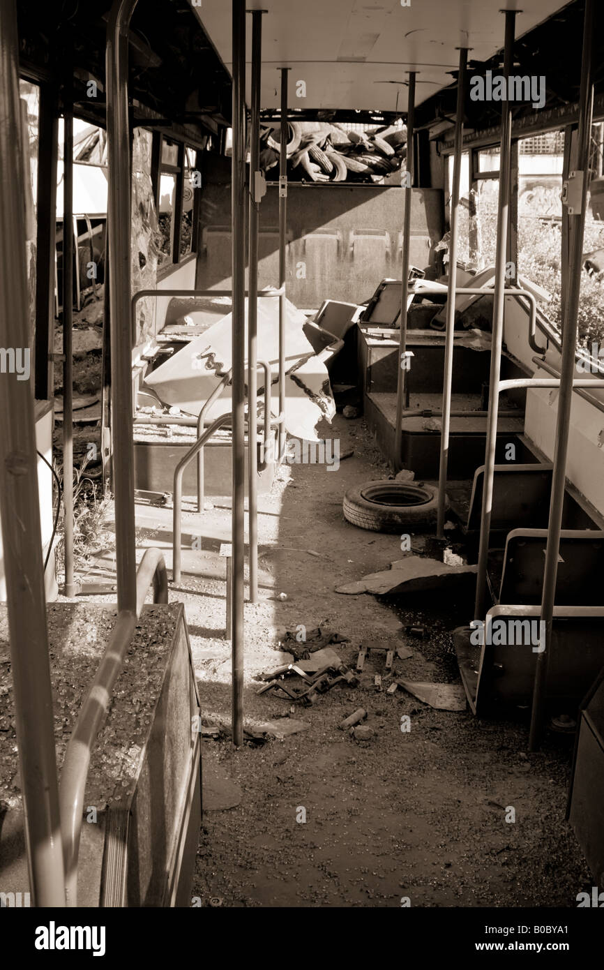 Wrecked bus hi-res stock photography and images - Alamy