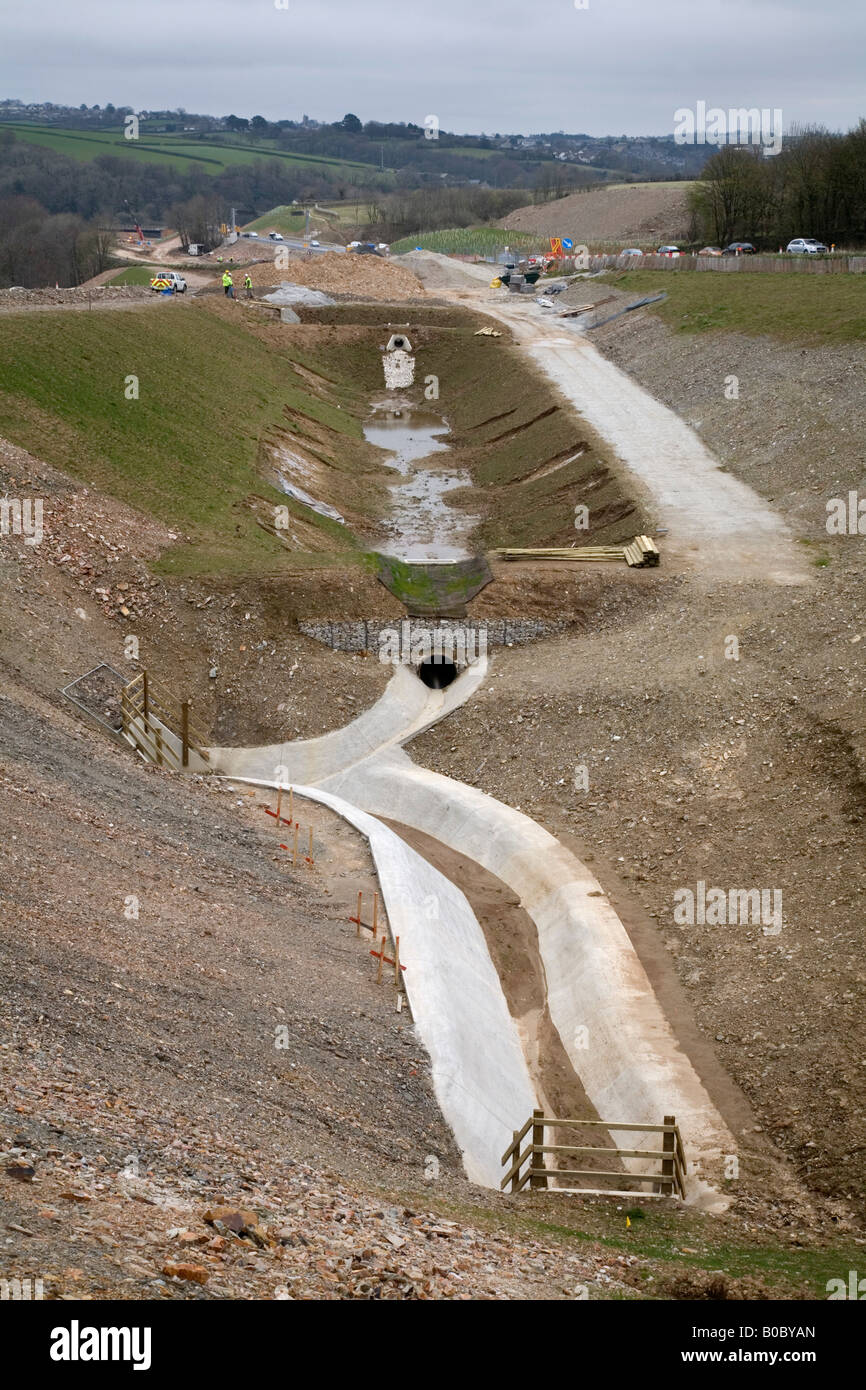 work on the construction of the dobwalls by pass cornwall Stock Photo ...