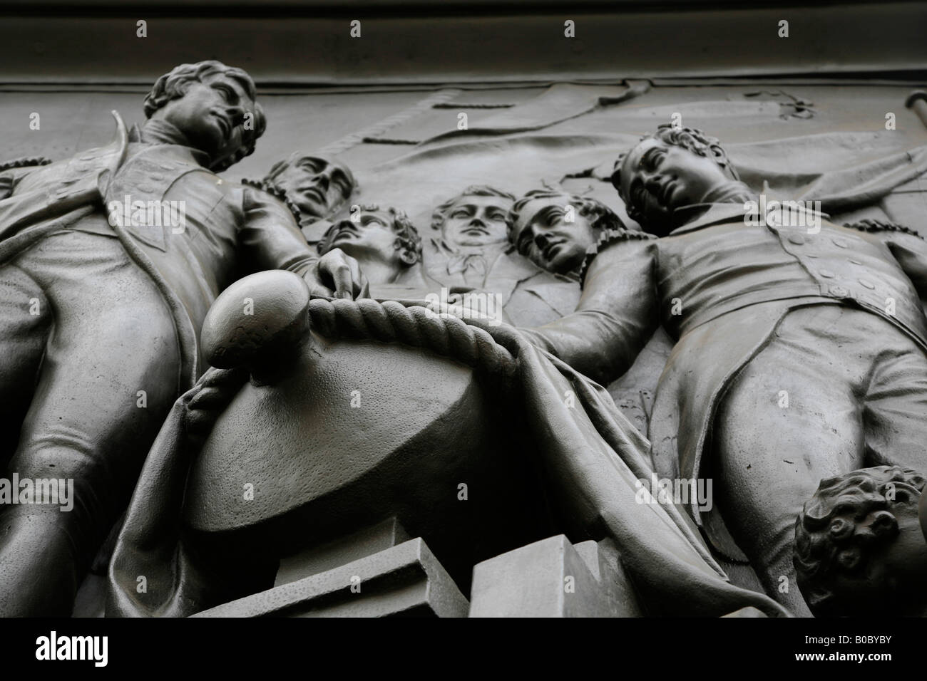 Frieze depicting the Battle of Copenhagen on the bottom of Nelsons ...