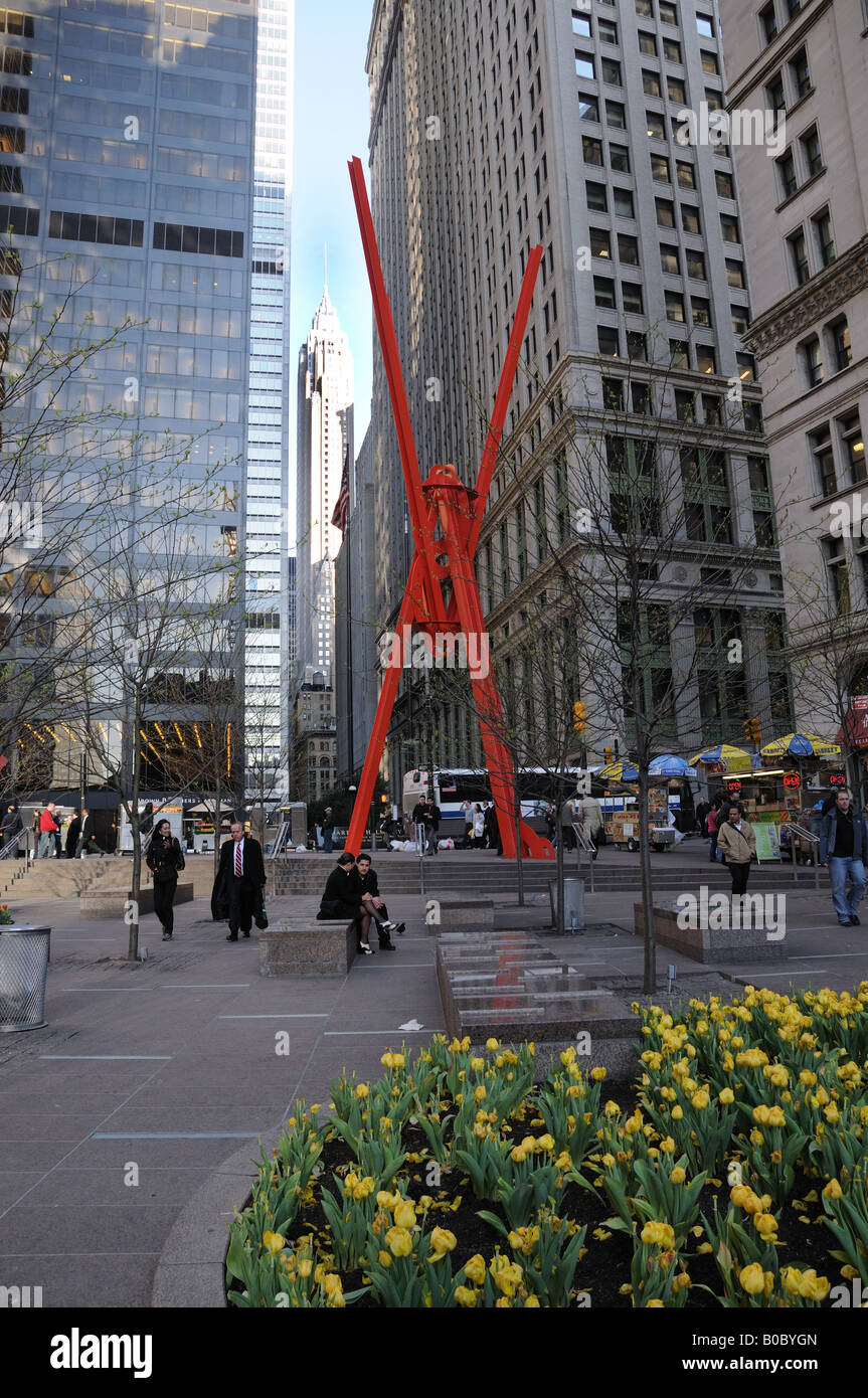 Zuccotti Park in Lower Manhattan looking toward Broadway. The 70 foot ...