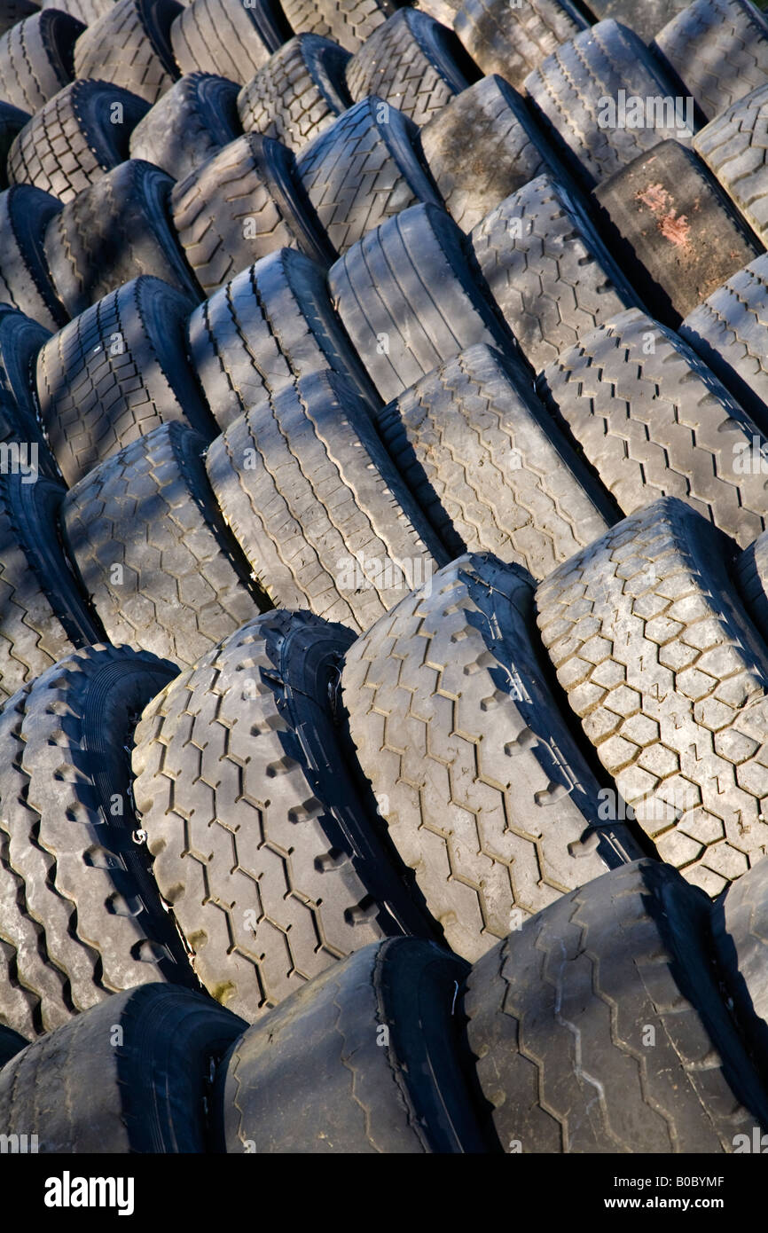 A stack of old worn tyres Stock Photo - Alamy