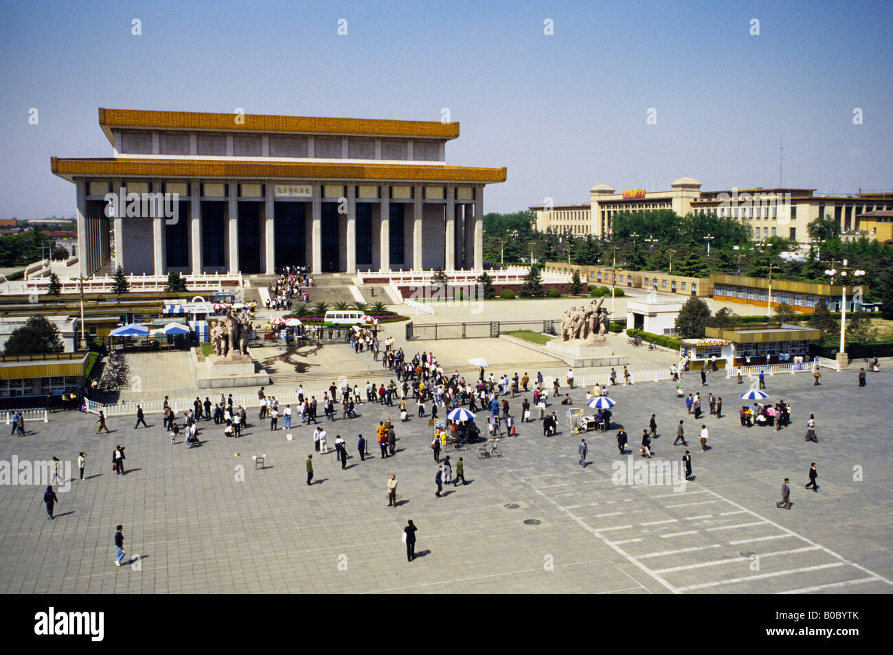 Tiananmen Square with Chairman Mao Zedong Memorial Hall, at left, and ...