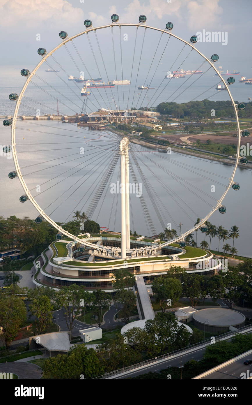 Singapore Flyer the worlds largest ferris wheel taken against dramatic ...