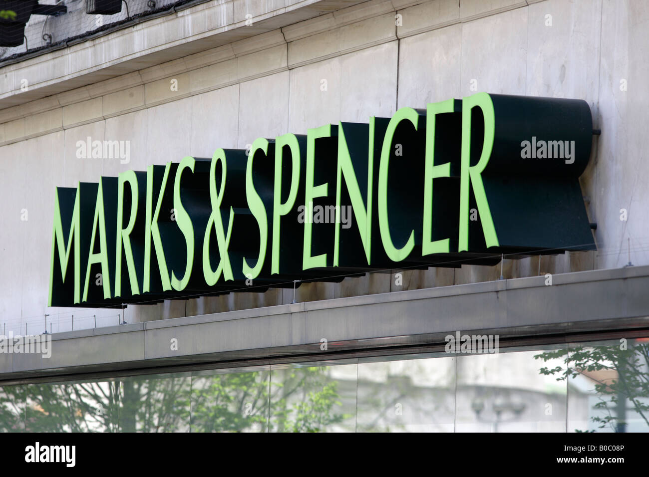 A Marks and Spencer sign on the store in Birmingham city centre, UK ...