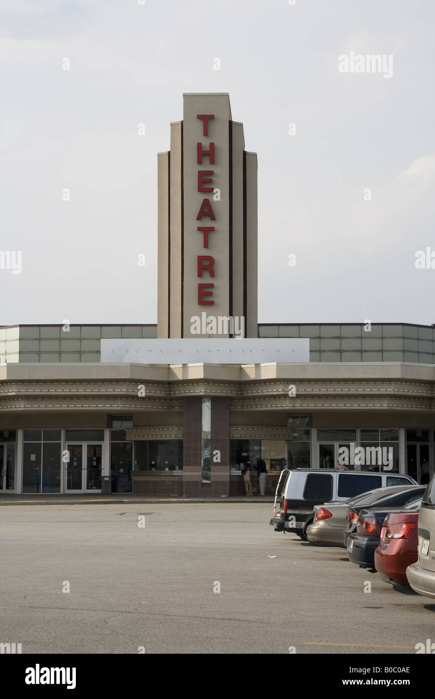 Classic art deco movie theater in Indiana, USA Stock Photo - Alamy