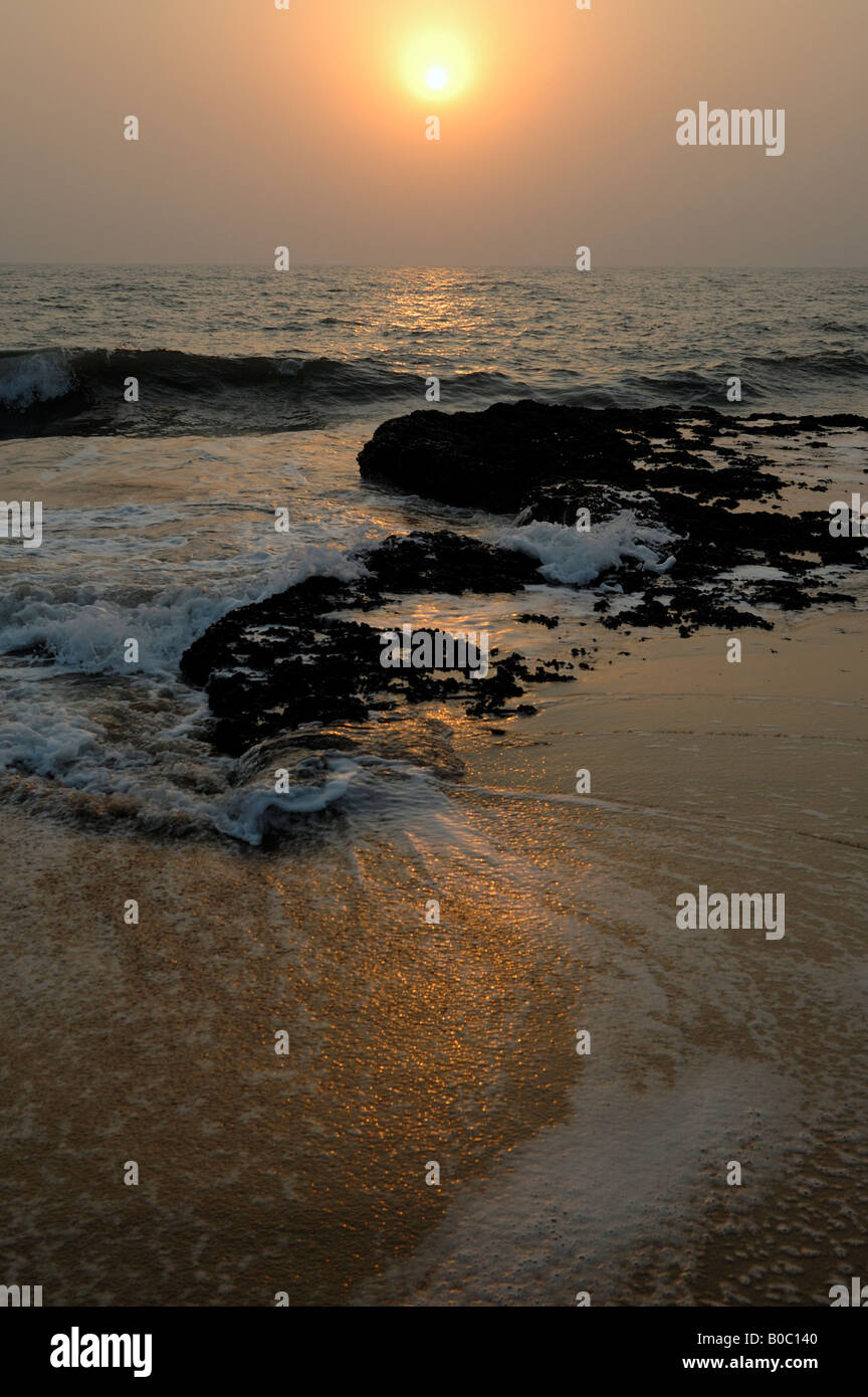 Goa, India. Beach scene. Fishermen. Palolem Beach. Sunset Stock Photo ...