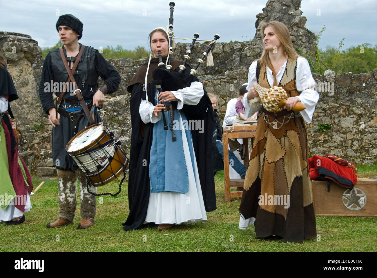 Stock photo of a Medieval group playing music Stock Photo - Alamy