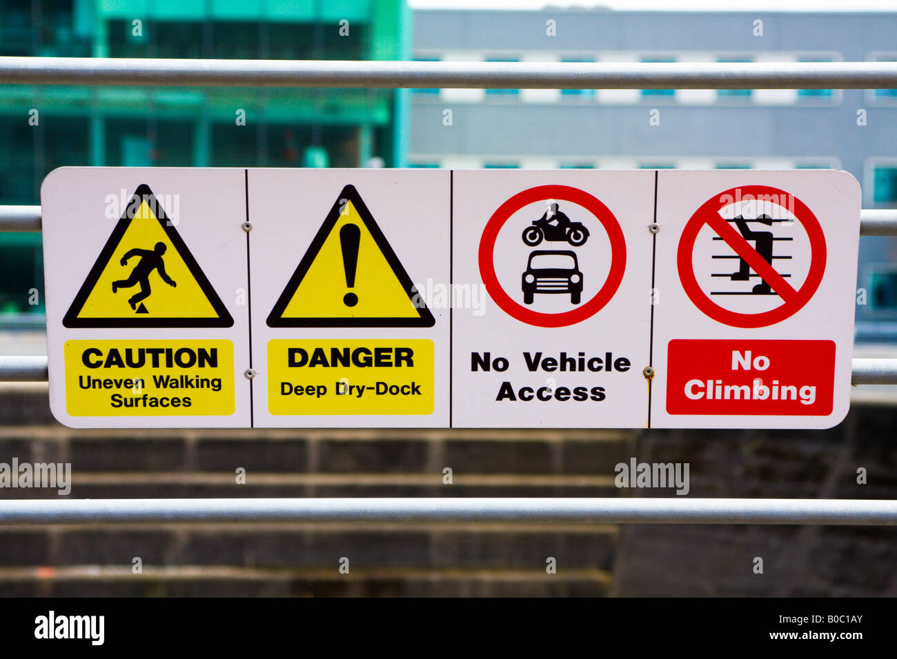 Warning sign at Thompson Graving Dock, Harland and Wolff Shipyard ...