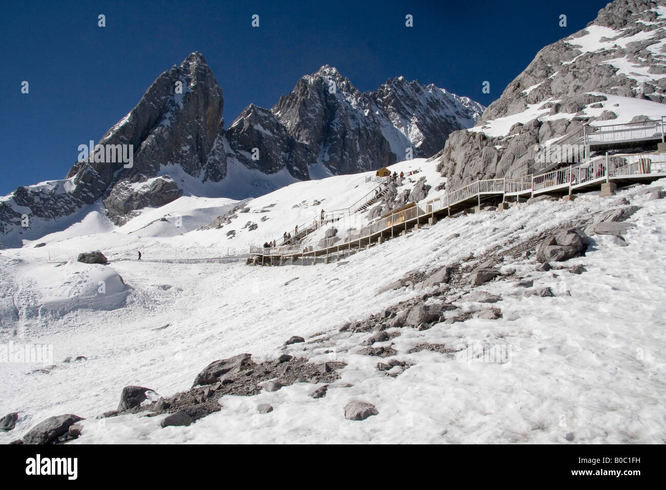 Snowy peak of Yulong ("Jade Dragon") Snow Mountain, around Lijiang ...