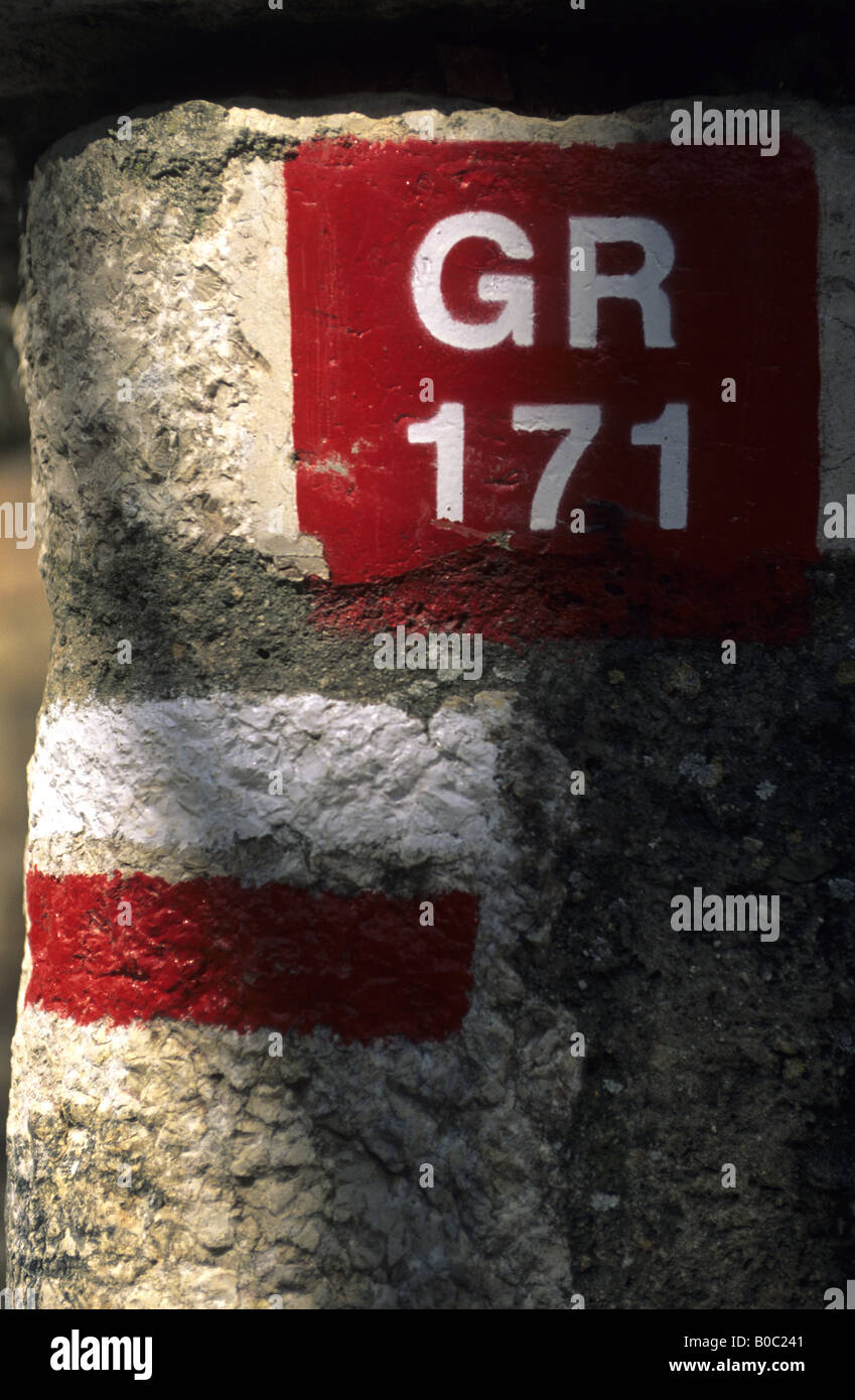 GR signal network of long distance footpaths Stock Photo - Alamy