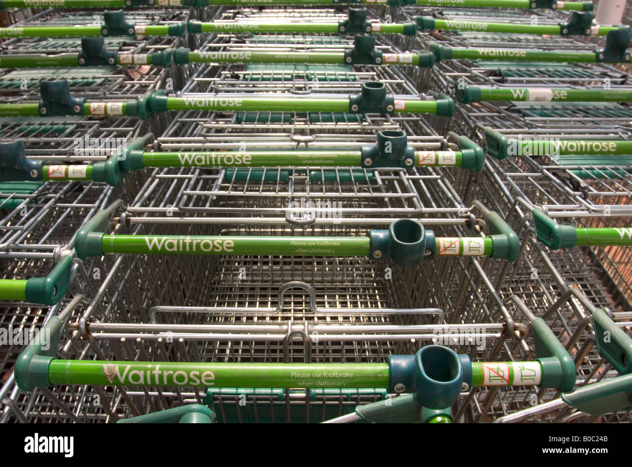 Shopping Trolleys At Waitrose,Norwich,uk Stock Photo - Alamy