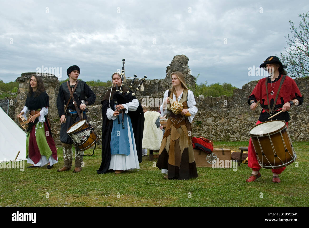 Stock photo of a Medieval group playing music Stock Photo - Alamy
