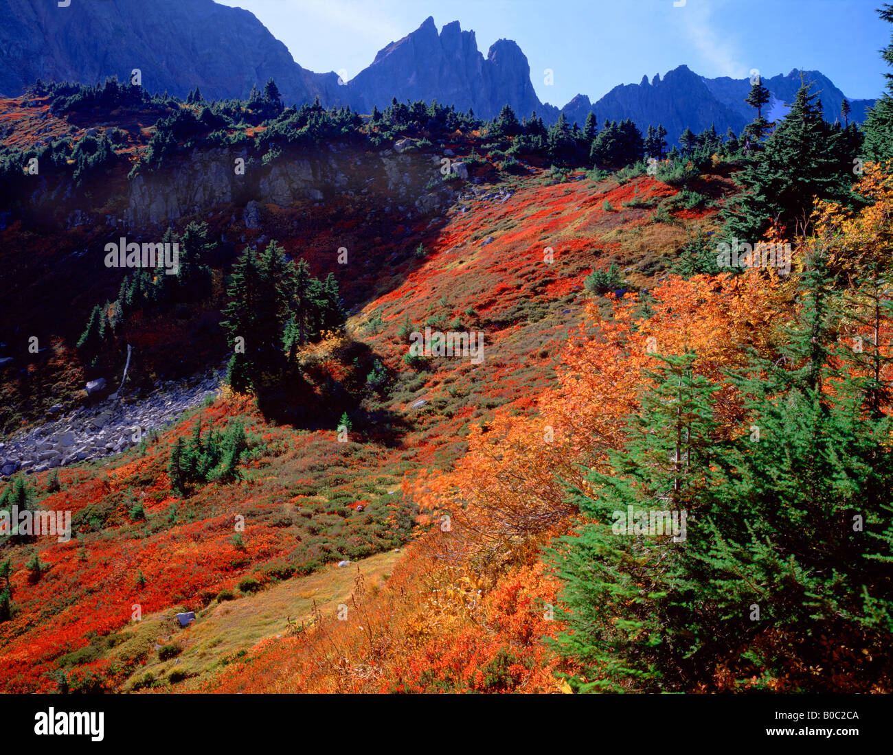 North Cascades Nat l Park WA The triplets spires and Johannesburg ...