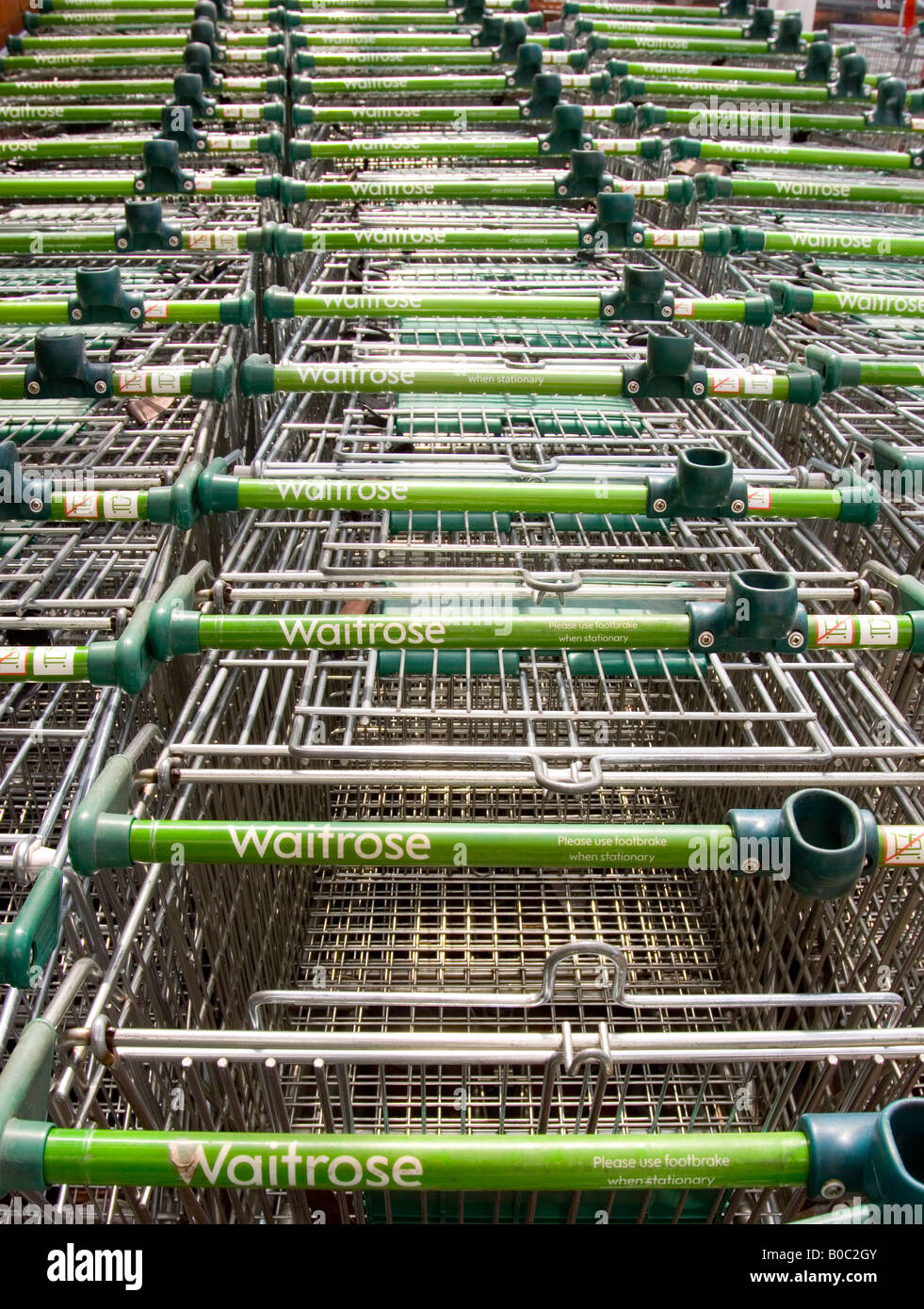 Shopping Trolleys At Waitrose,Norwich,uk Stock Photo - Alamy