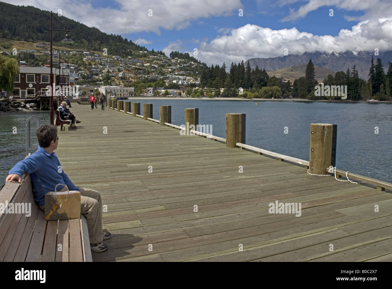 Boardwalk near Steamer Quay at Queenstown in the South Island of New ...