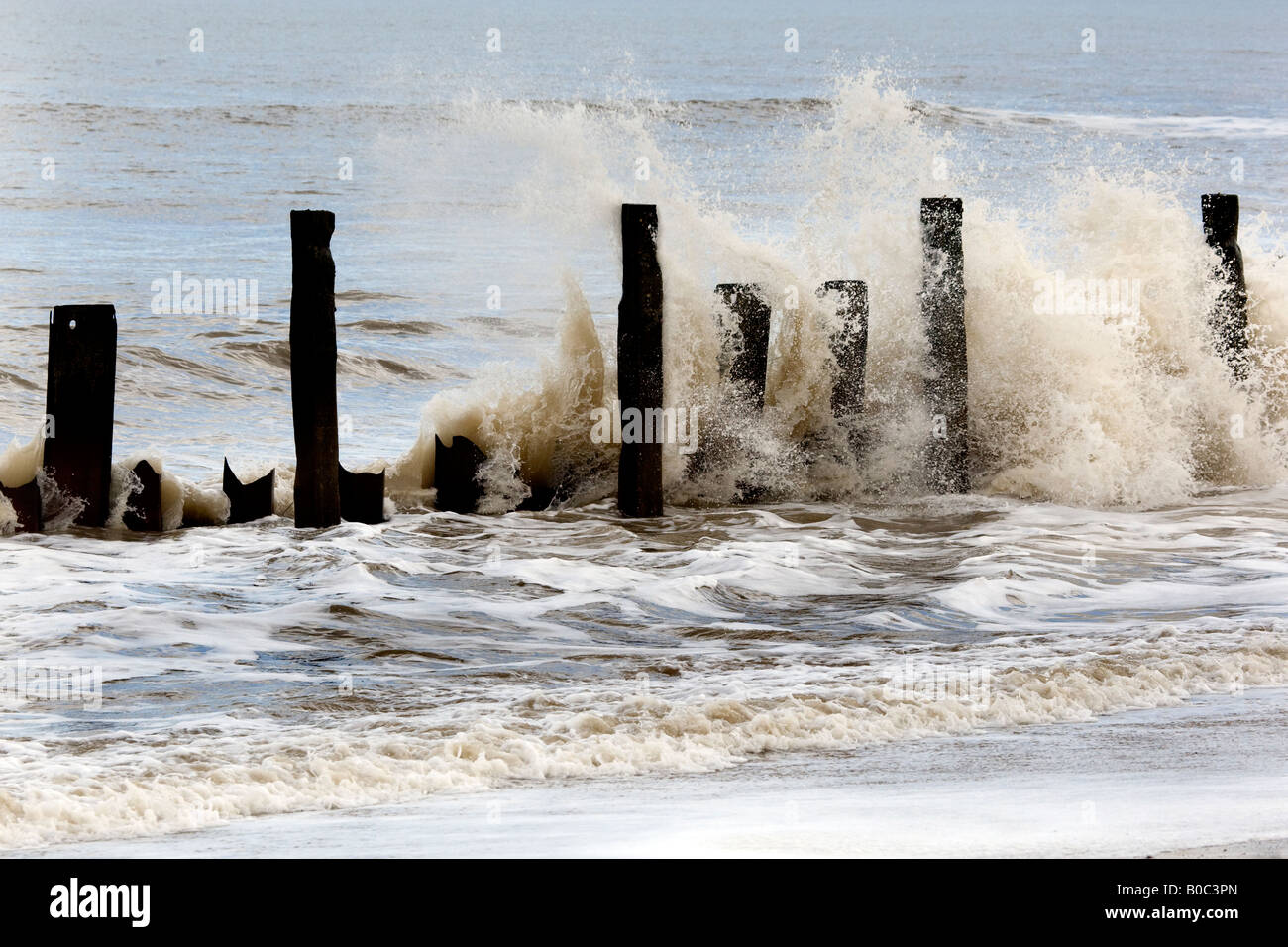 wind and weather destruction Happisburgh, Norfolk Stock Photo - Alamy