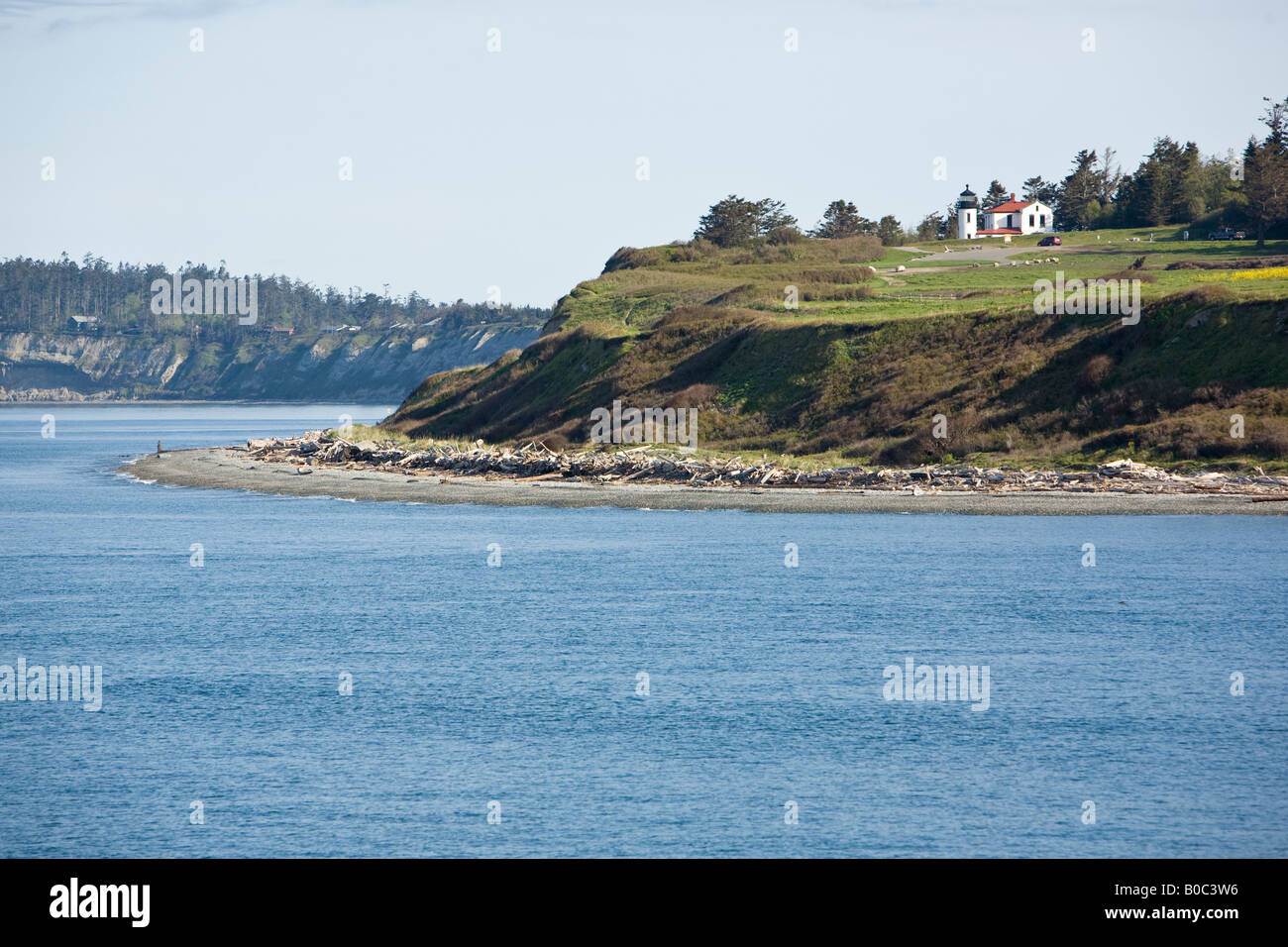 Admiralty Lighthouse and Ft. Warden on Whidby Island, WA Stock Photo ...