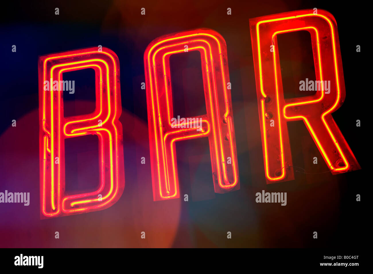 Neon Bar Sign Stock Photo - Alamy