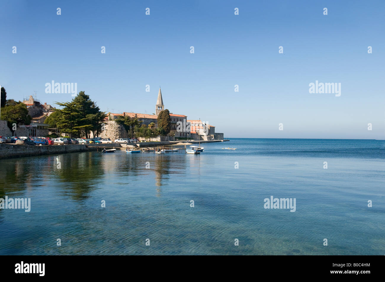 A panoramic view of Porec from the sea Stock Photo - Alamy