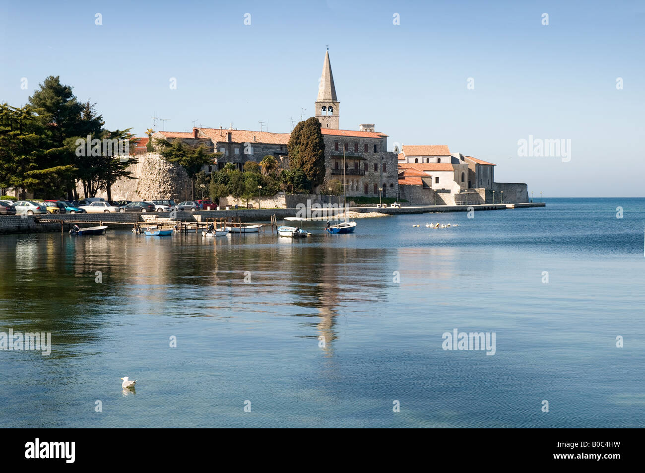 A panoramic view of Porec from the sea Stock Photo - Alamy