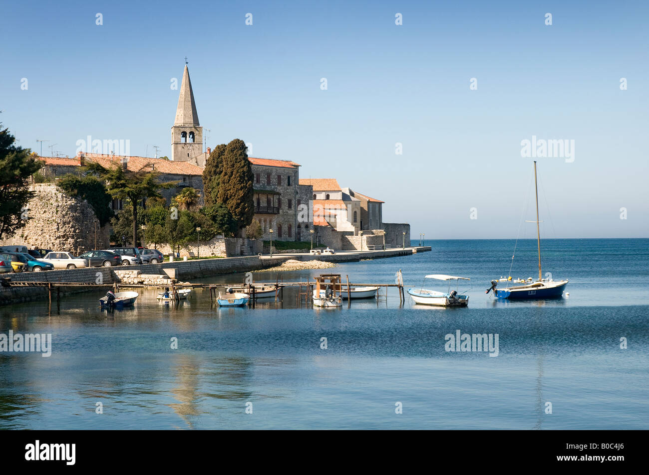 A panoramic view of Porec from the sea Stock Photo - Alamy