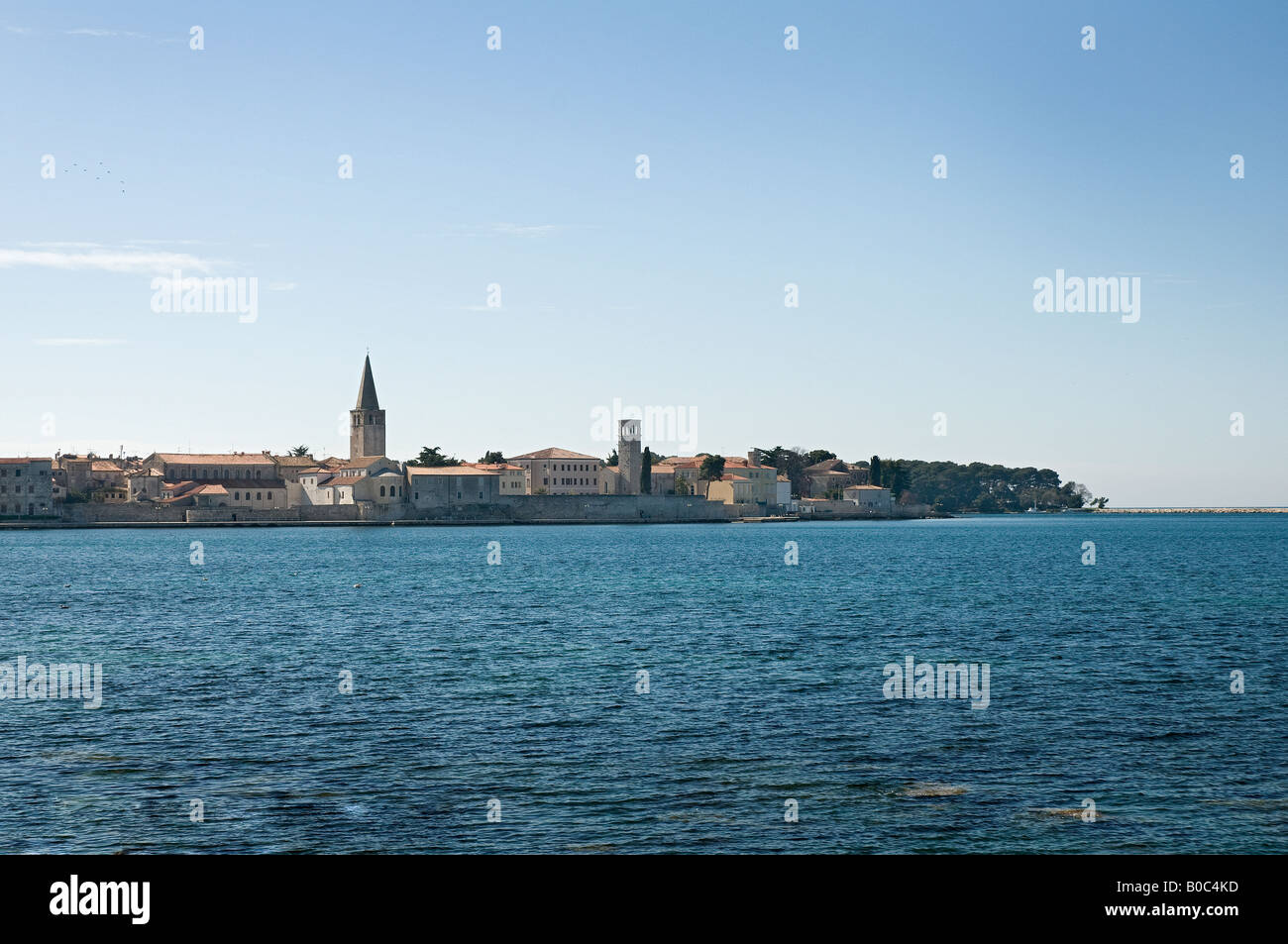 A panoramic view of Porec from the sea Stock Photo - Alamy
