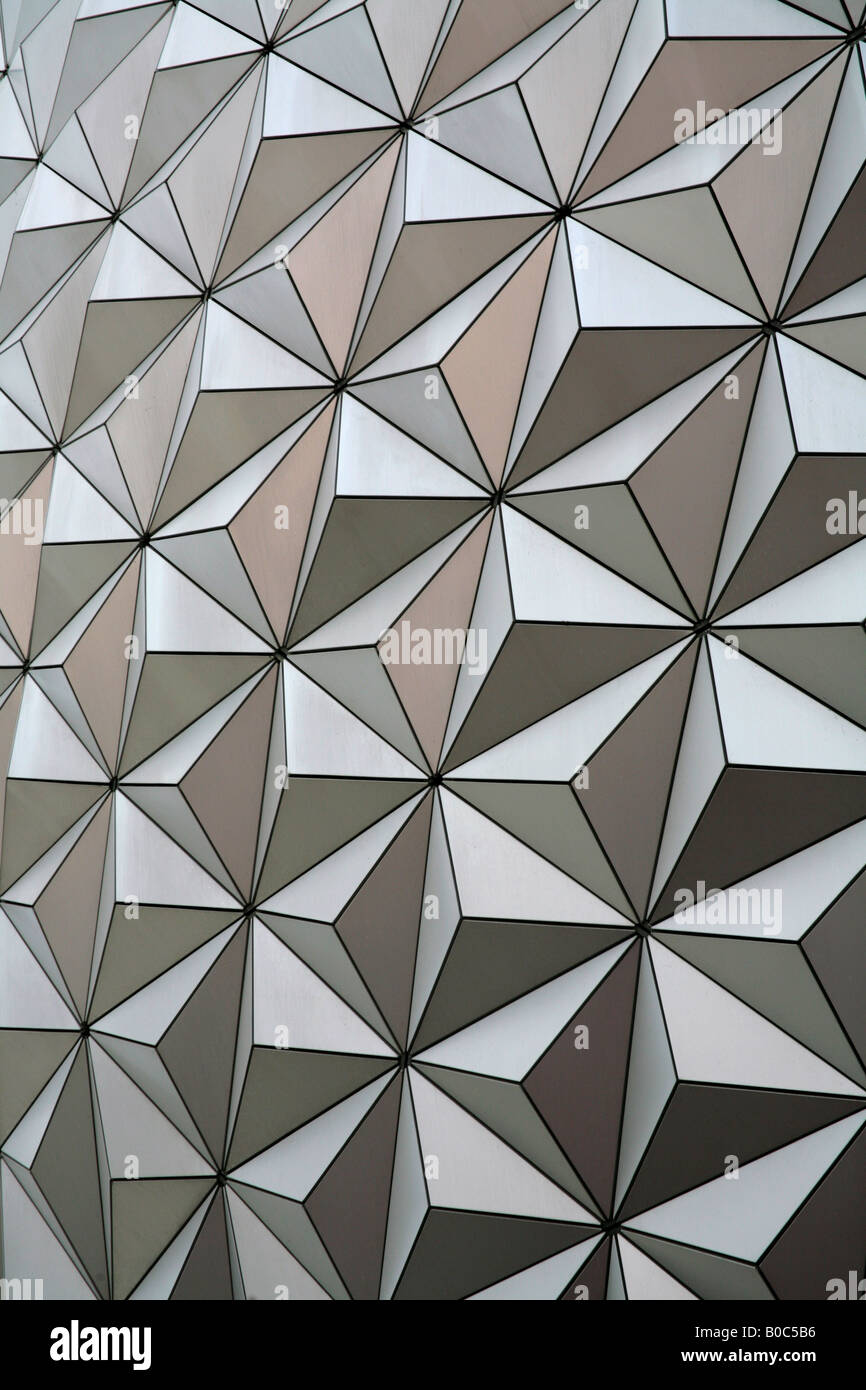 Epcot Center Globe geometric patterns and details. For Editorial Use ...